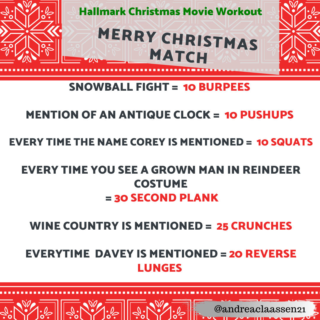 Hallmark Movie: Merry Christmas Match Workout & Review ⋆ Andrea Claassen